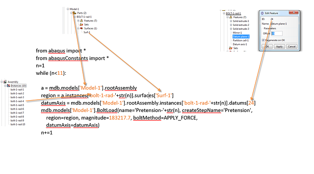 Bolt Pretensioning With Use Of Abaqus Scripting